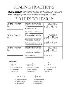 Scaling Fractions Notes By Creatively Crafty TPT