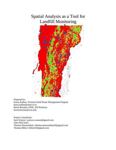 Pdf Spatial Analysis As A Tool For Landfill Monitoringwbowdenteachingriskassessment