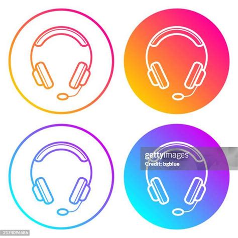 Headset Round Icons With Color Gradients High Res Vector Graphic Getty Images