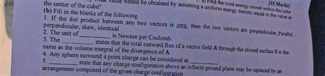 Solved Marks Find The Total Energy Stored Within The Chegg Com