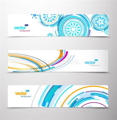 Set Of Abstract Colorful Headers Stock Vector Illustration Of
