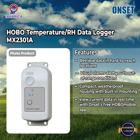 Hobo Temperature Rh Data Logger Mx2301a Alat Uji