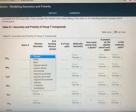 solved bmission modeling geometry and polarity report