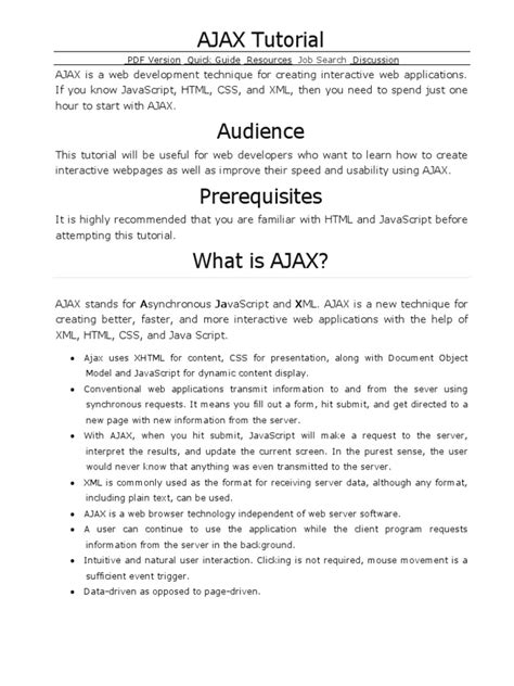 Ajax Tutorial Download Free Pdf Ajax Programming Web Application