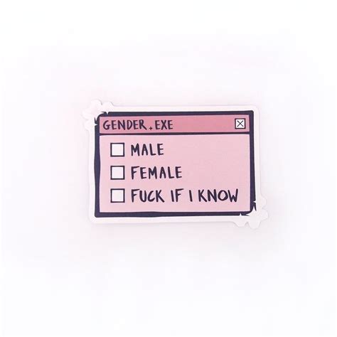 Gender Identity Genderfluid Non Binary Gender Neutral Funny Gender Pronoun Vinyl Sticker