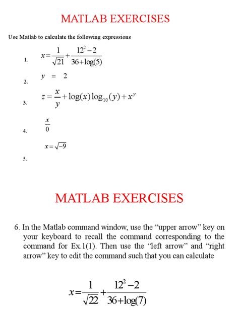 Matlab Exercises I Pdf Matrix Mathematics Functional Analysis