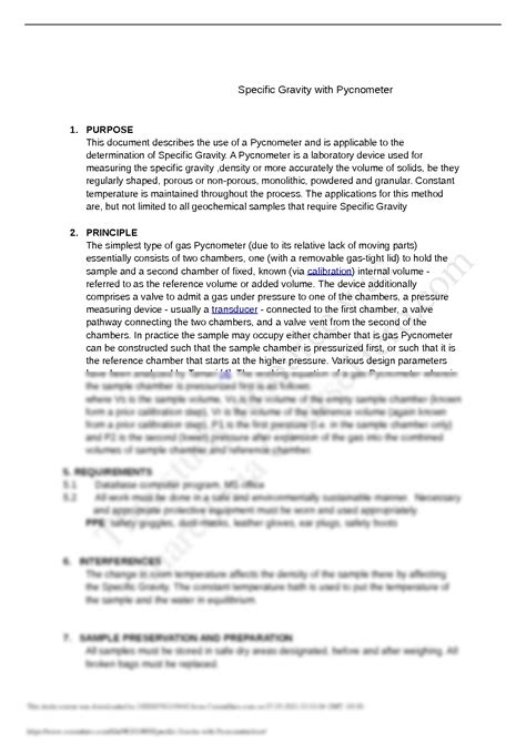 SOLUTION Specific Gravity With Pycnometer Docx Studypool