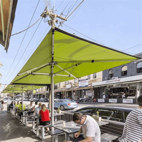 35m Commercial Parasol Offset Centre Post Nuvo Outdoor Living