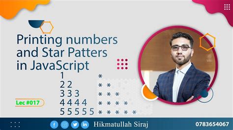 Lec 0017 Printing Numbers And Star ⭐ Pattern In Javascript Nestedforloop Youtube