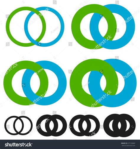 Interlocking Circles Rings Infinite Symbol Logo Stock Vector Royalty