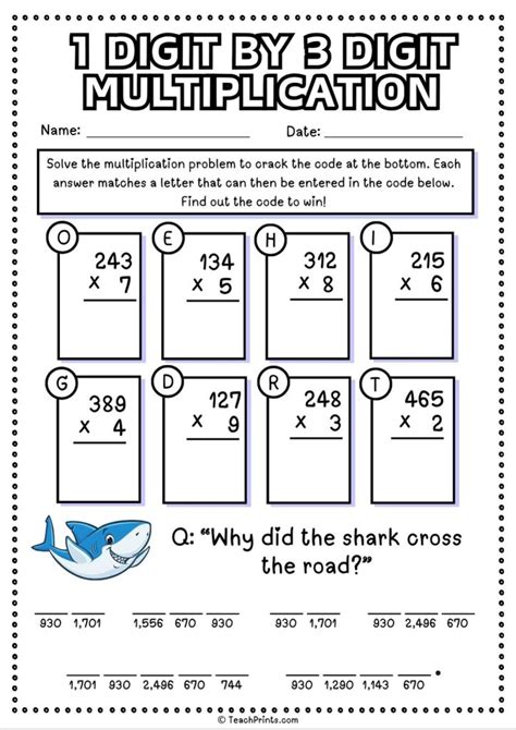 Digit By Digit Multiplication Worksheets Teach Prints