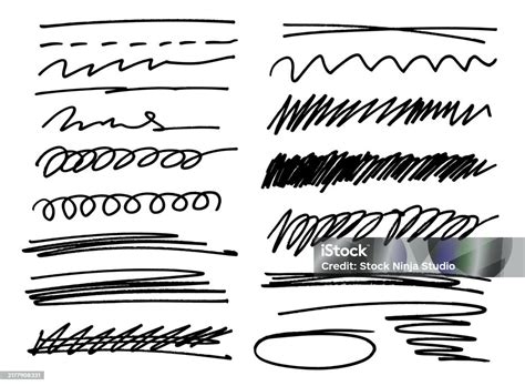 숯 연필 낙서 요소와 손으로 그린 질감 벡터 일러스트 레이 션 개체 그룹에 대한 스톡 벡터 아트 및 기타 이미지 개체 그룹 거친 그런지 이미지 기법 Istock