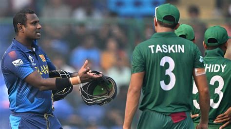 cricket world cup angelo mathews timed out first ever in