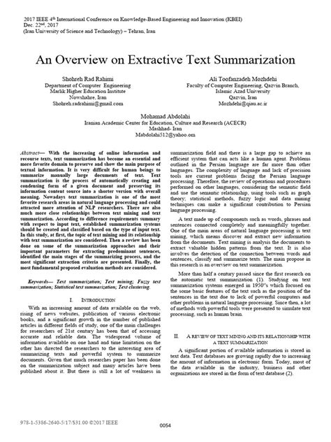 Anoverviewonextractivetextsummarization Pdf Human