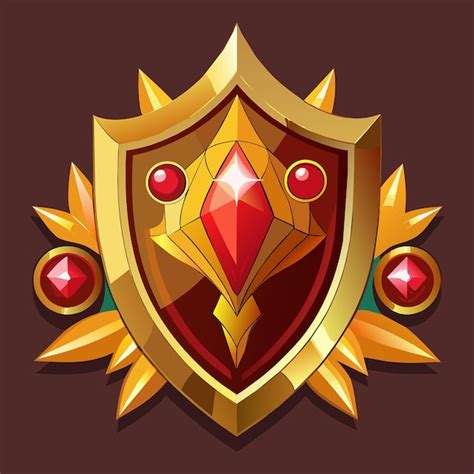 Premium Vector Shield Gold With Rubines
