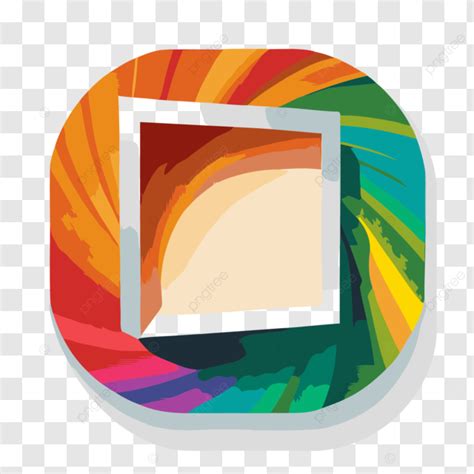 화려한 배경의 소용돌이 모양 앱 아이콘 벡터 흰색 배경에 흥미로운 단순한 다채로운 아이콘 그림자 없음 작은 프레임 중앙 Png 일러스트 및 벡터 에 대한 무료