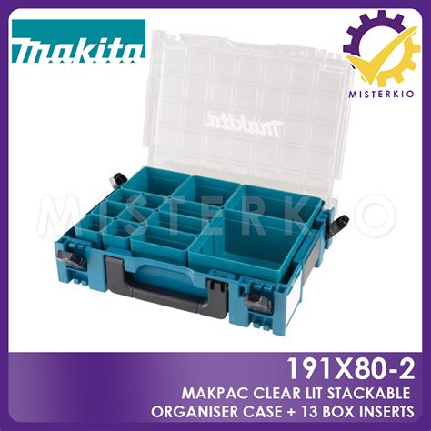 Makita Makpac Clear Lid Stackable Organiser Case Box Inserts X Toolbox Tool Box
