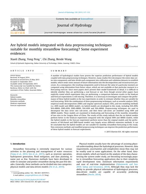 Pdf Are Hybrid Models Integrated With Data Preprocessing Techniques Suitable For Monthly