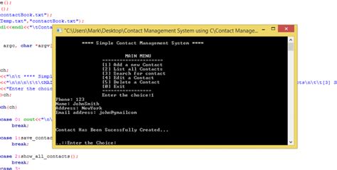 Contact Management System Using C With Source Code Sourcecodester