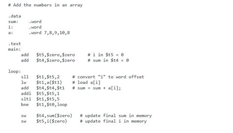 Solved For This MIPS Assembly Language Code There Is A Loop Chegg