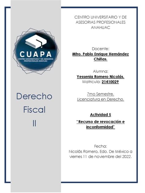 Actividad 5 Derecho Fiscal Ll Pdf Fiscal Gobierno