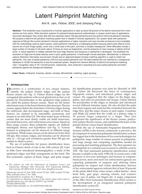 Pdf Latent Palmprint Matching