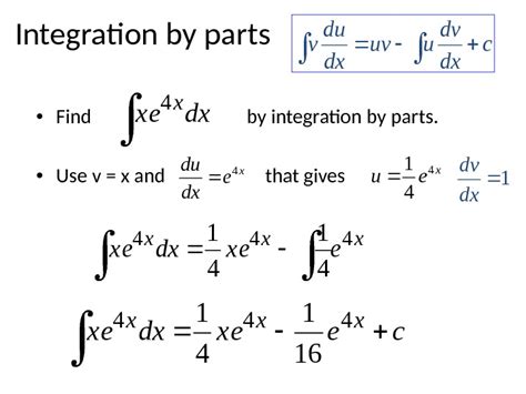 Integration By Parts This Is The