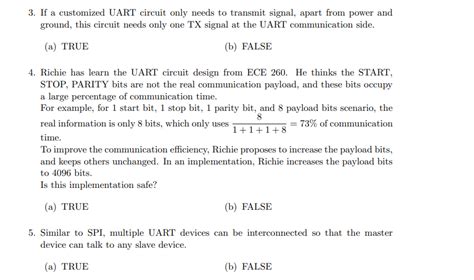 solved 3 if a customized uart circuit only needs to