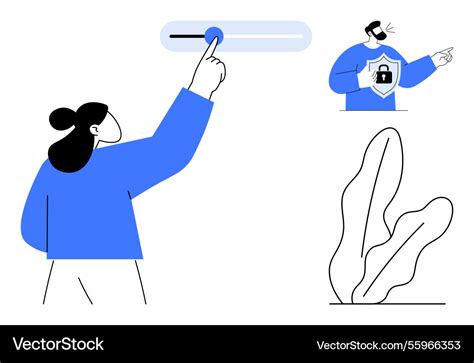 User Adjusting Security Settings With Guarded Vector Image