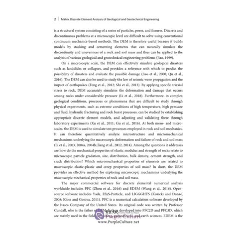 matrix discrete element analysis of geological and geotechnical