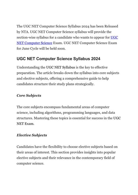 Ppt The Ugc Net Computer Science Syllabus 2024 Has Been Released By
