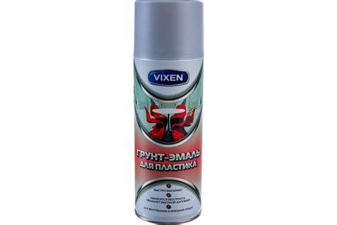Грунт-эмаль Vixen для пластика, серый матовый RAL 7040, аэрозоль 520 мл ...
