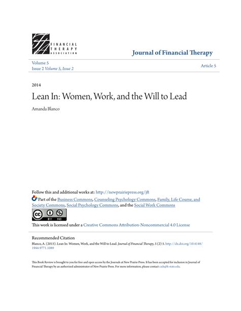 PDF Lean In Women Work And The Will To Lead