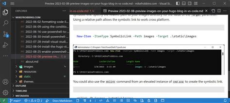 Rendering Images In Markdown Preview Of Hugo Site Mikefrobbins Com