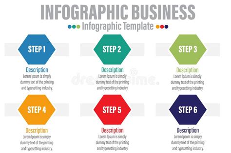 Infographic Design Template With Numbers Six 6 Steps Six 6 Option Can