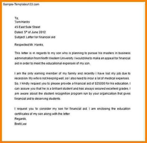 Financial Aid Request Letter Template Campaign Planning Template