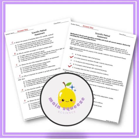 Scientific Method Evaluate Comprehensive Asssesment By Main Squeeze