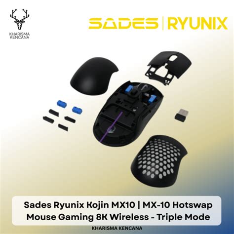 Aksesoris Mouse Sades Ryunix Kojin MX MX Hotswap Mouse Gaming K Wireless Triple