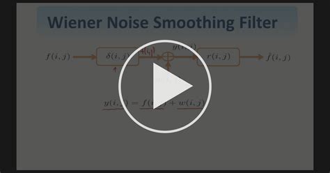 Wiener Noise Smoothing Filter Image Recovery Part 2 Coursera