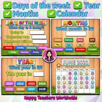 Morning Meeting And Editable Digital Calendar In Google Slides