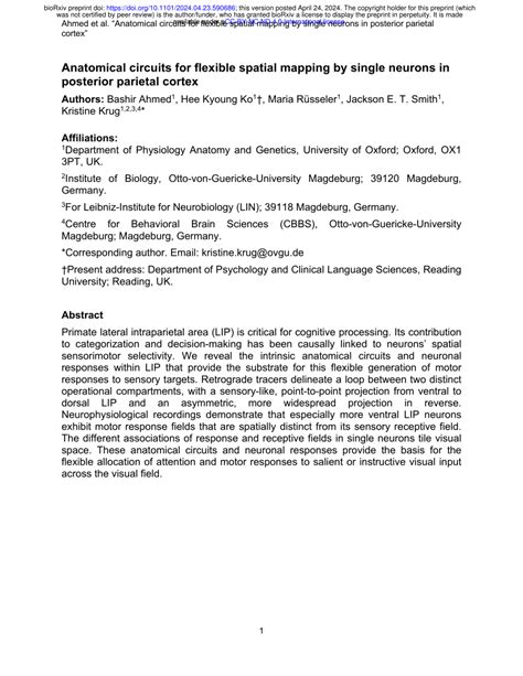Pdf Anatomical Circuits For Flexible Spatial Mapping By Single