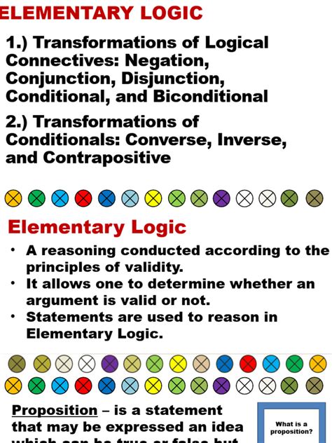 TOPIC 5 - Elementary-Logic | PDF | If And Only If | Logic