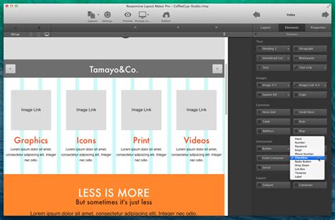 responsive layout maker quick start coffeecup software