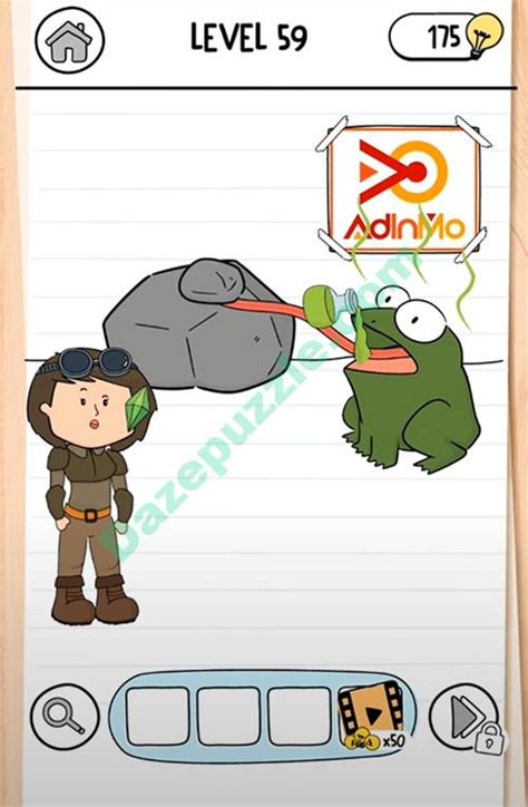 Brain Test 3 Level 59 The Witch Told Me To Make The Giant Frog Drink