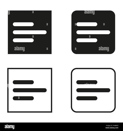 Text Alignment Icons Paragraph Layout Design Interface Symbol Set