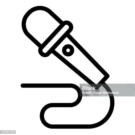 마이크 및 유선 회선 아이콘입니다 케이블이 있는 파티 마이크 생일 및 기념일 엔터테인먼트 벡터 디자인 개념 흰색 사용 및 앱에