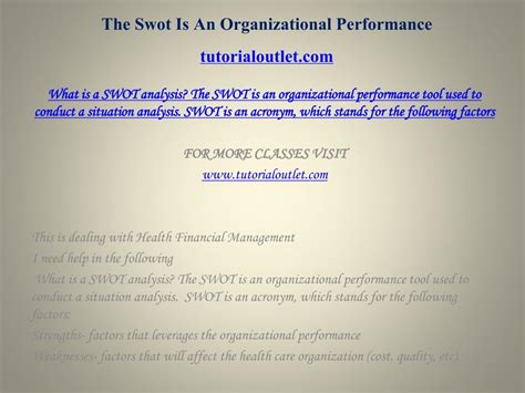 ppt the swot is an organizational performance invent youself