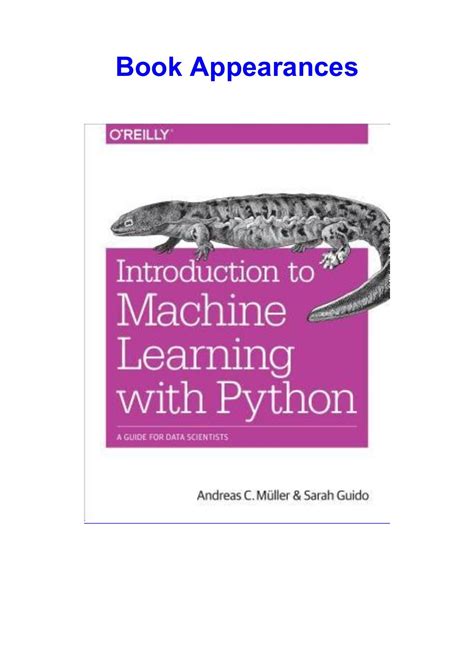 Introduction To Machine Learning With Python A Guide For Data