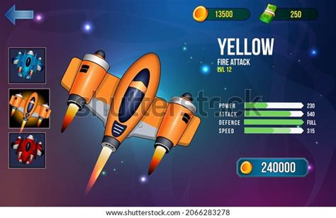 Space Shooter Game Ui Menu Popups Stock Vector Royalty Free