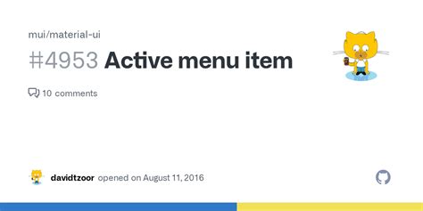 Active Menu Item · Issue 4953 · Muimaterial Ui · Github